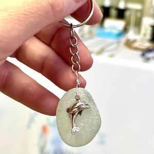 Sea Glass Key Chain - Shell, Sand Dollar, Sailboat, Starfish or Turtle ...