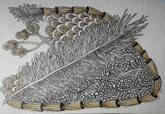 Items similar to Zentangle - Heart with a Feather on Etsy