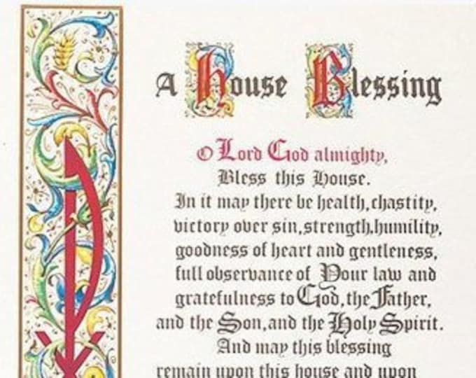 House Blessing 8" X 10"art Print, Jesus, Catholic Vintage, Wall Art ...