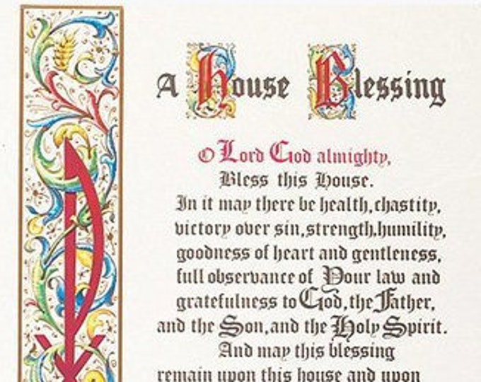 House Blessing 8" X 10"art Print, Jesus, Catholic Vintage, Wall Art ...