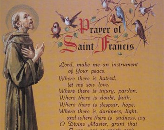 Prayer of Saint Francis/st. Francis 8" X 10" Art Print, Catholic ...