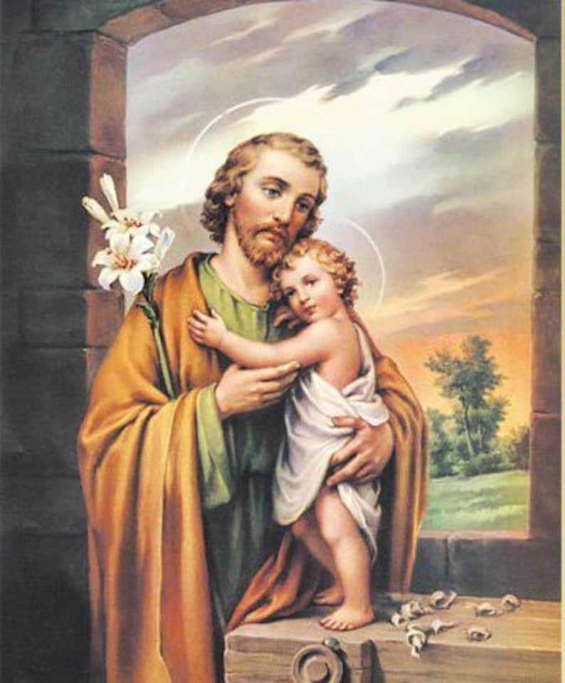 Saint Joseph 8 X 10 Art Print Catholic vintage | Etsy
