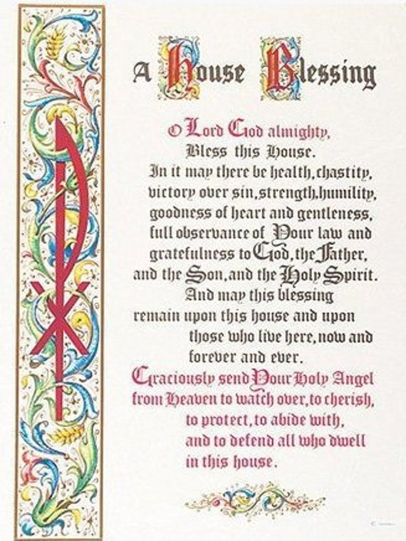House Blessing 8 X 10art Print Jesus Catholic - Etsy