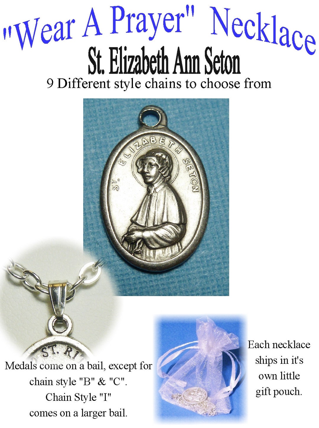Wear A Prayer St. Elizabeth Ann Seton Necklaceagainst the - Etsy