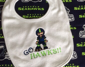 Baby Bib Seahawk Girls GO HAWKS Seattle | Etsy