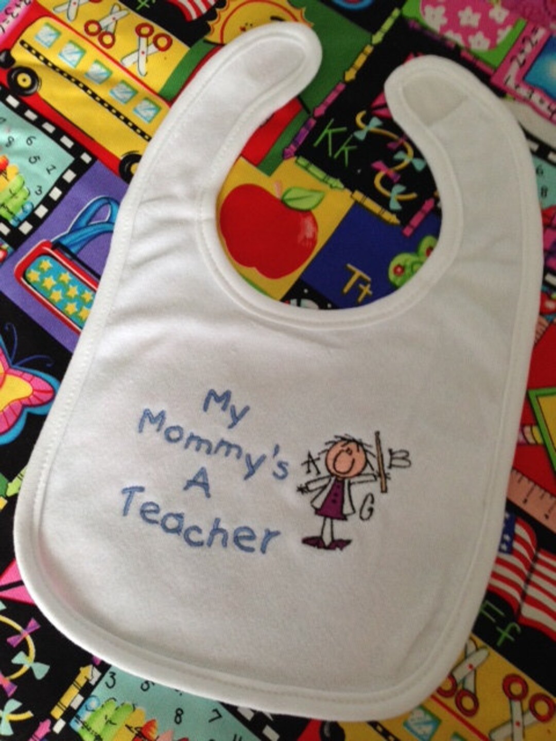 Baby Bib - My Mommy's a Teacher - Teacher Bib - Teacher - Etsy