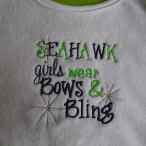 Baby Bib - Seahawk Girls Wear Bows - Seattle - Seahawks - Seattle Bib ...
