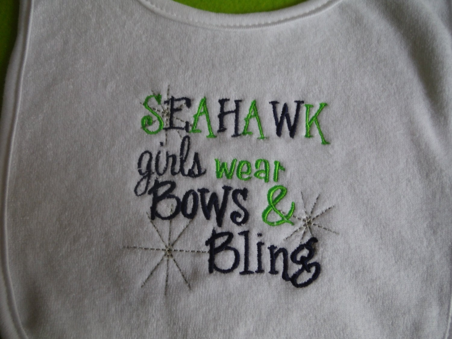 Baby Bib Seahawk Girls Wear Bows Seattle Seahawks | Etsy