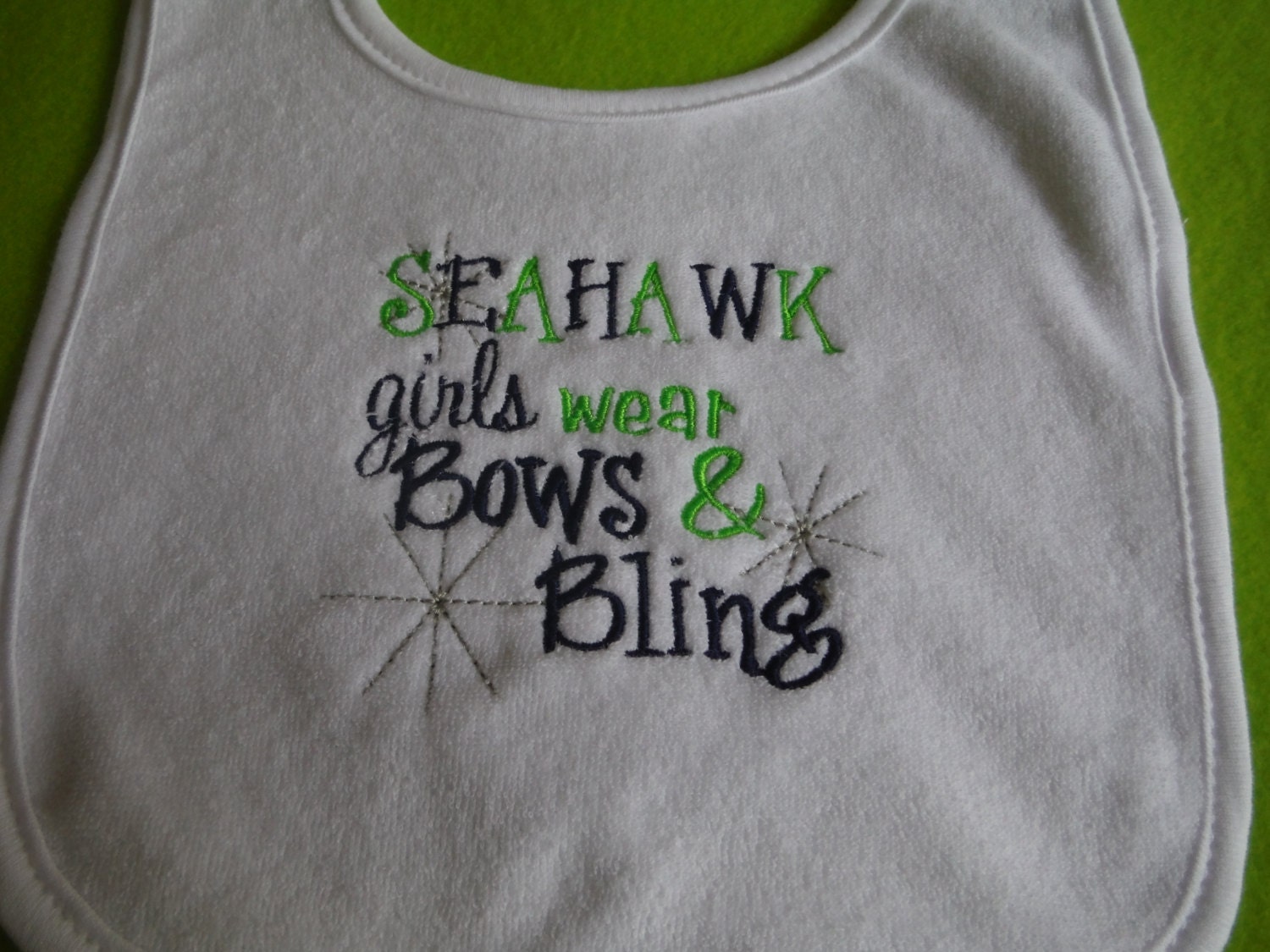 Baby Bib Seahawk Girls Wear Bows Seattle Seahawks | Etsy