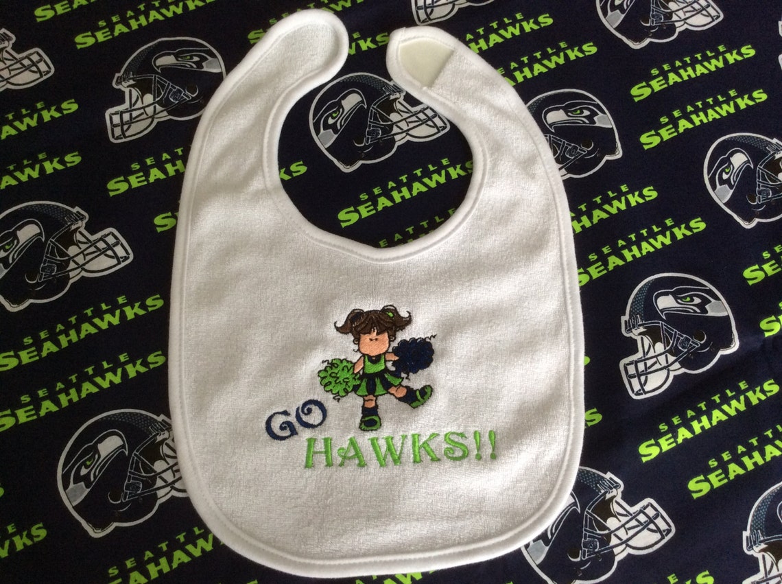 Baby Bib Seahawk Girls go Hawks Seattle - Etsy