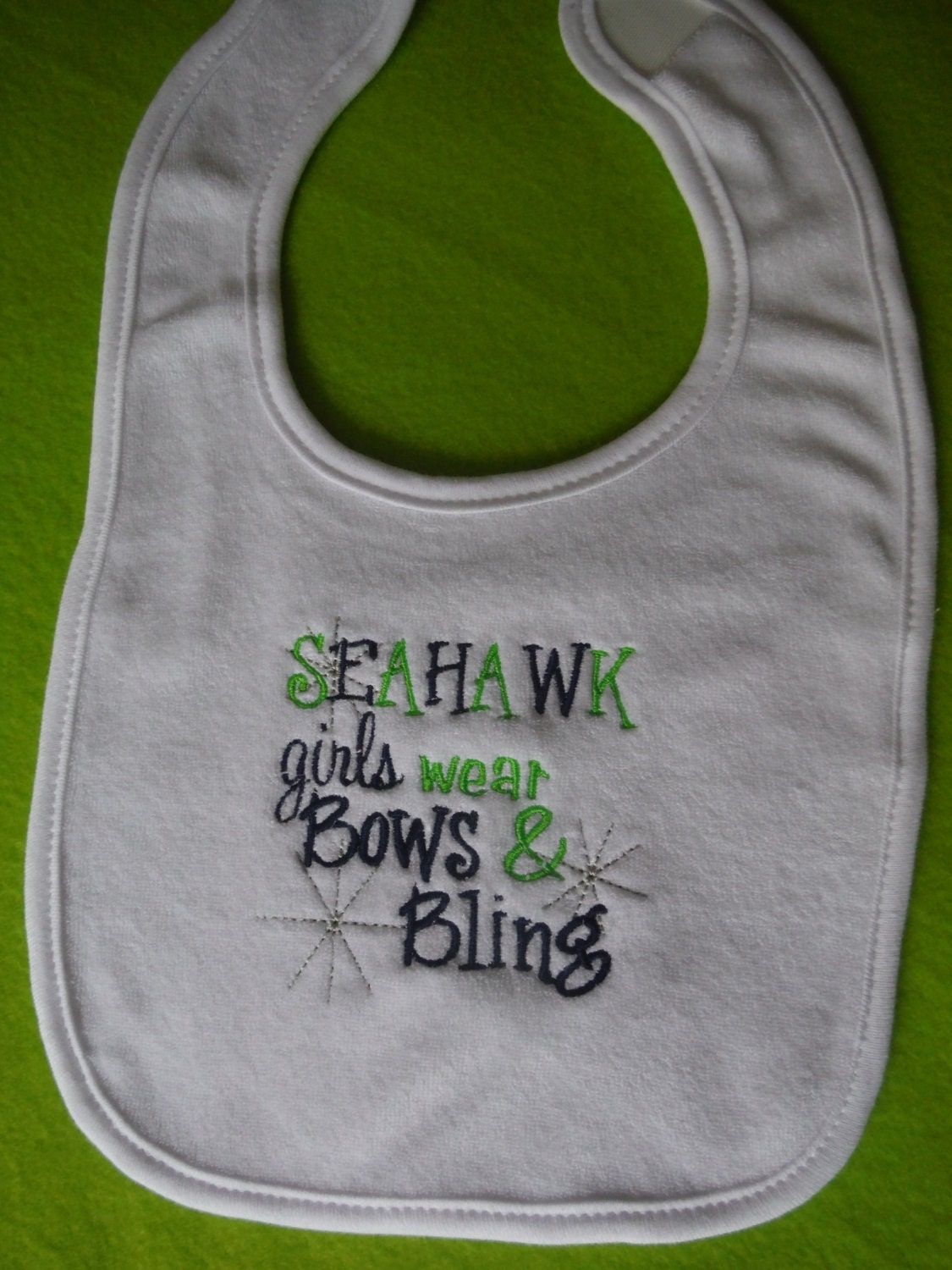 Baby Bib Seahawk Girls Wear Bows Seattle Seahawks | Etsy