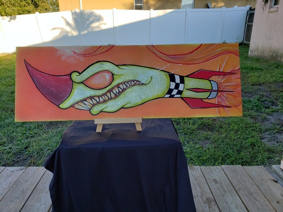 ROCKETS AWAY Original Art Graffiti Rocket Bomb Crazy | Etsy