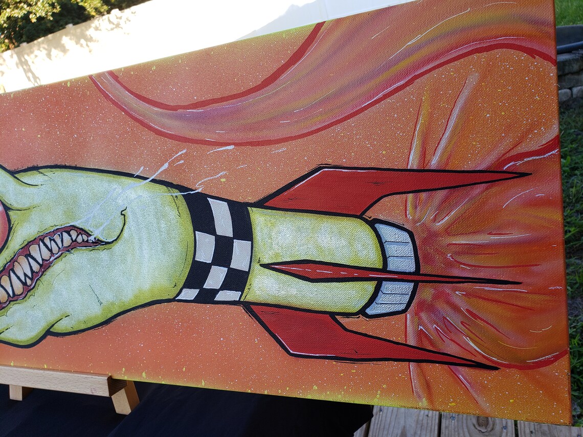 ROCKETS AWAY Original Art Graffiti Rocket Bomb Crazy - Etsy