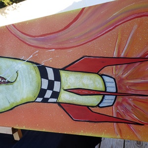 ROCKETS AWAY Original Art Graffiti Rocket Bomb Crazy - Etsy