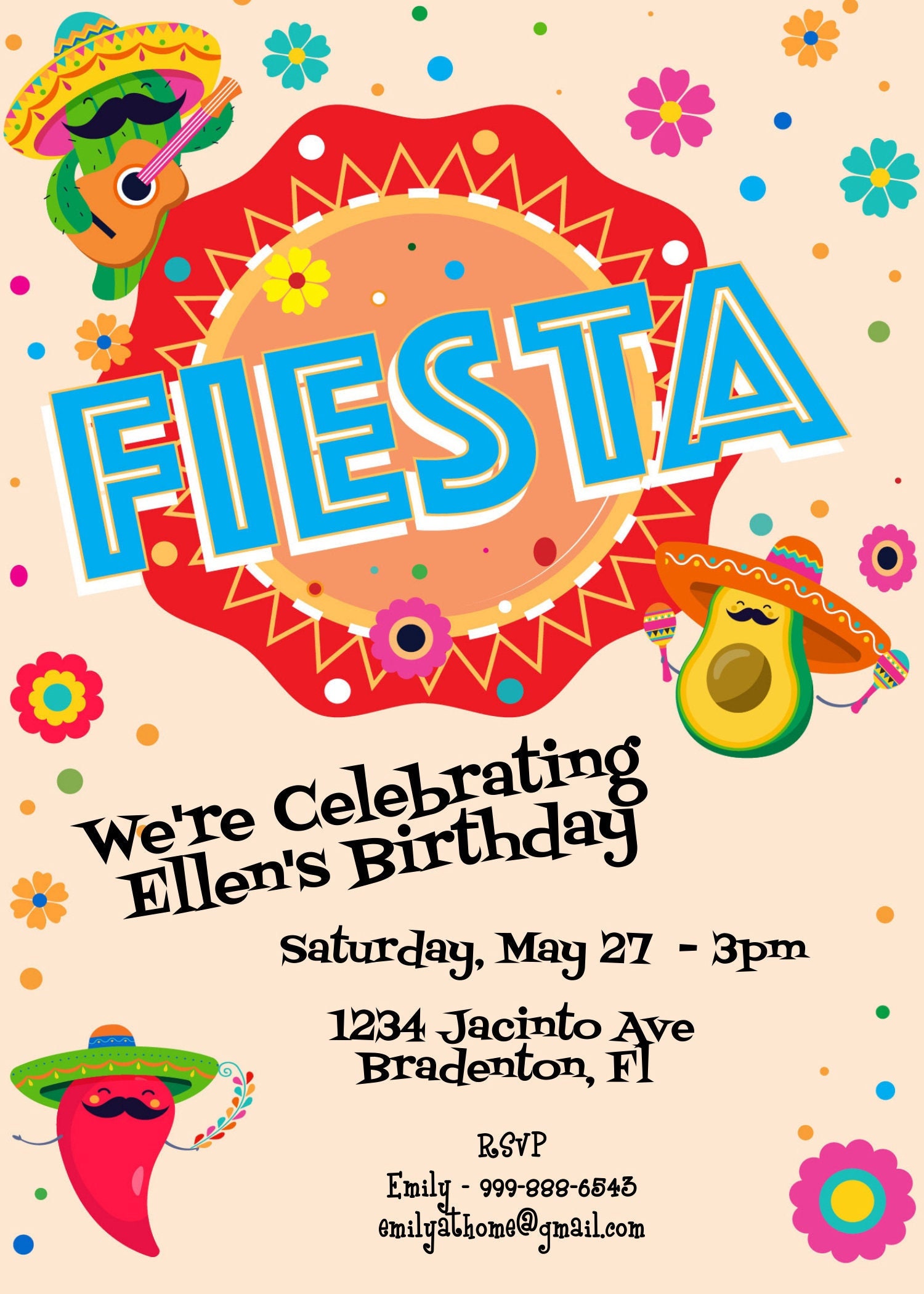 Fiesta Printable, Editable Birthday All Occasion Party Invitation - Etsy
