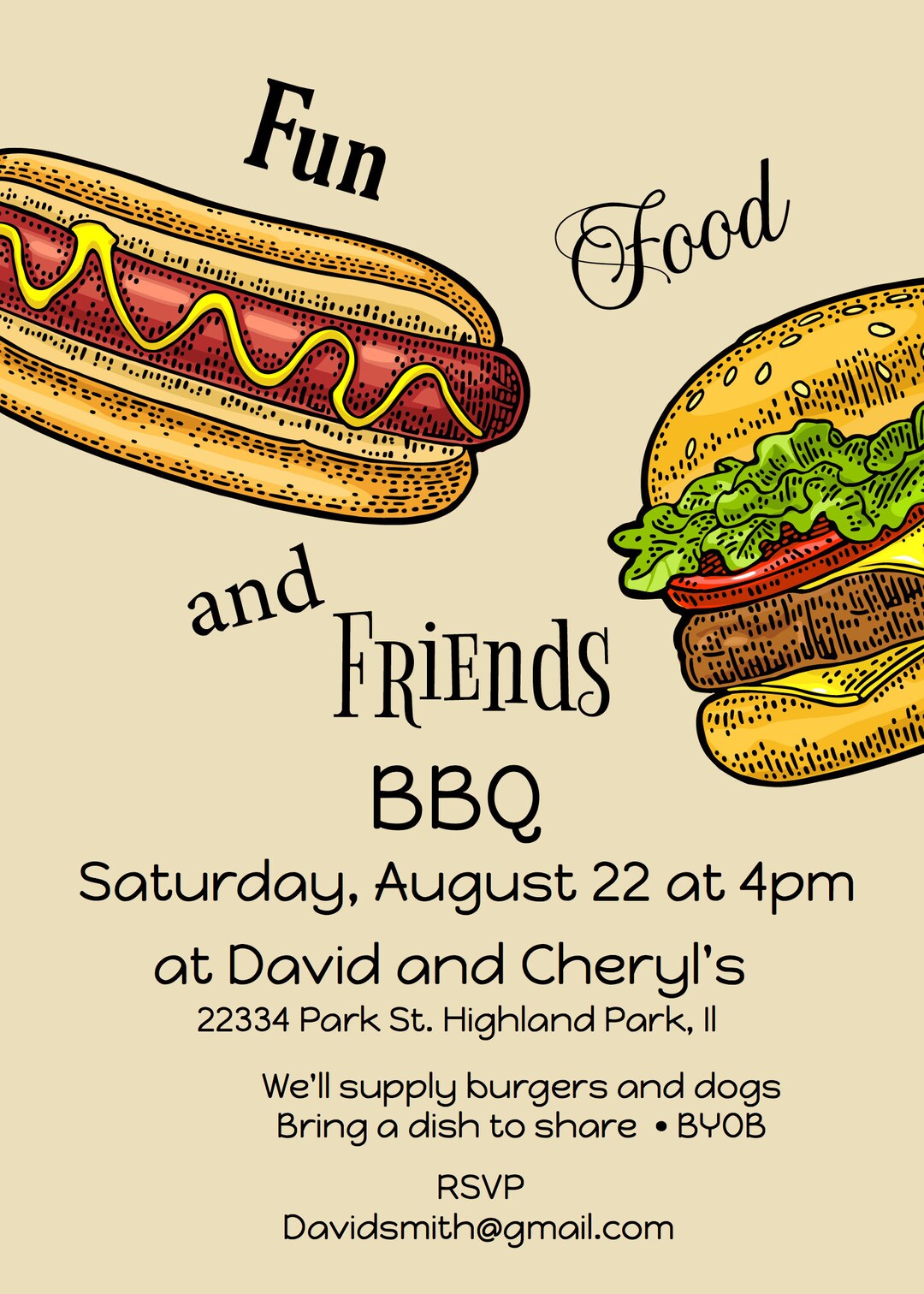 Barbecue BBQ Cookout Invitation Instant Download - Etsy