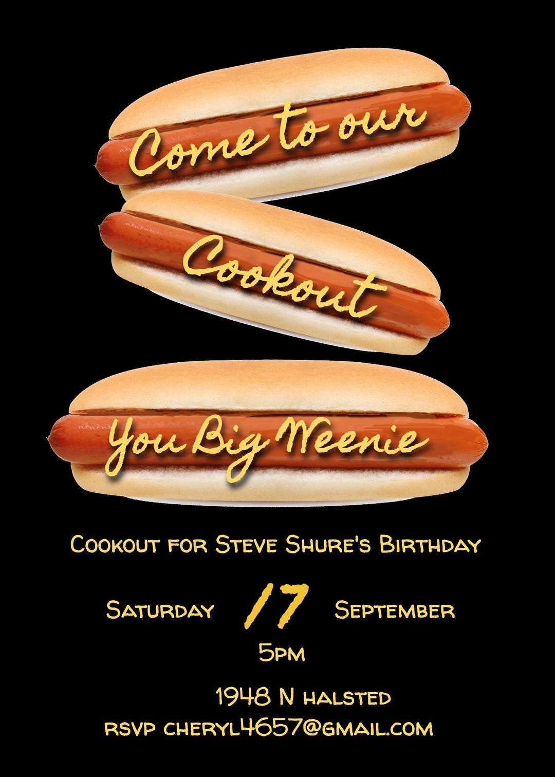 Hot Dog Barbecue BBQ Cookout Invitation Instant Download - Etsy UK