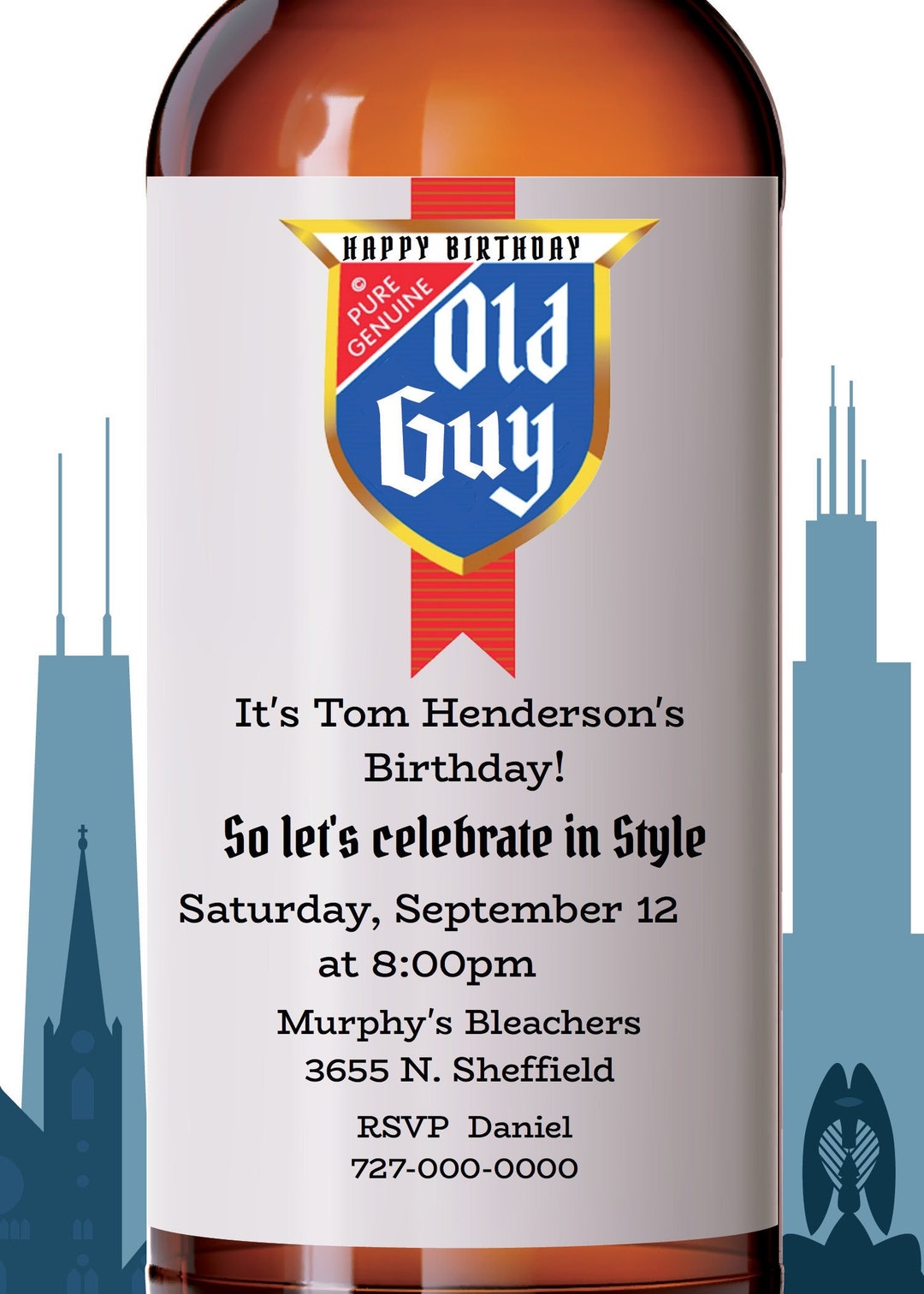 Chicago Style Beer Birthday Invitation Template - Etsy