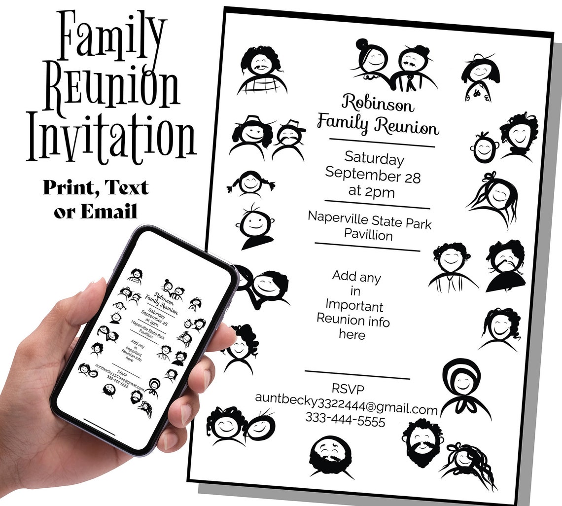 Family Reunion Party Get Together Invitation Template Edit and Download ...