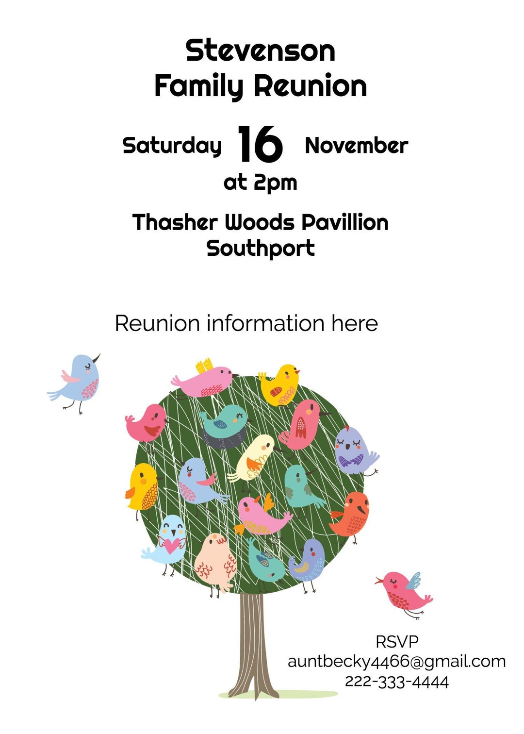 Family Reunion Invitation Family Tree Template Edit and Download - Etsy