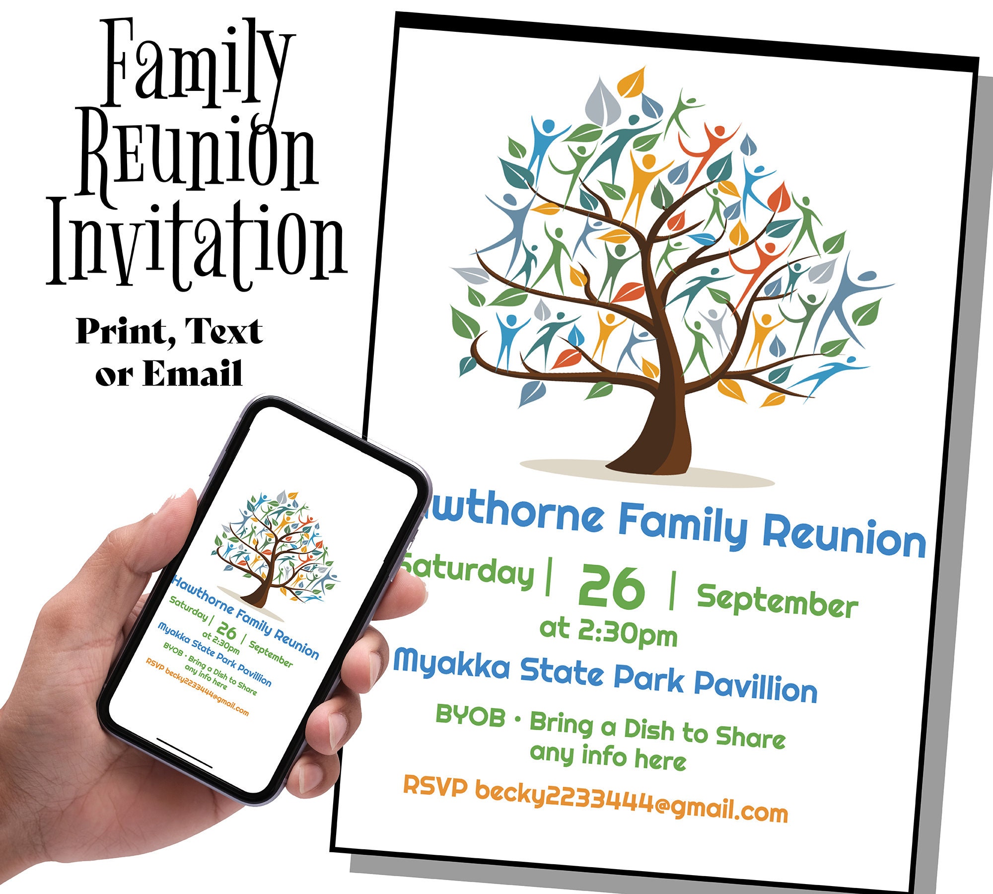 Family Reunion Invitation Template Edit and Download - Etsy