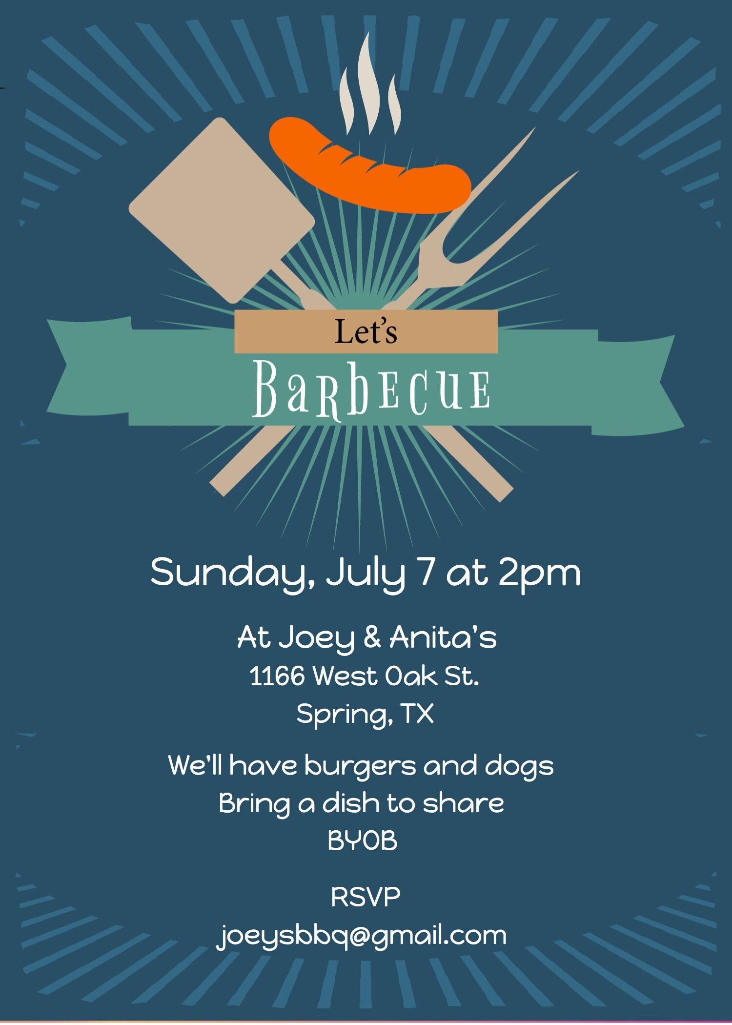 Let's Barbecue BBQ Instant Download Invitation - Etsy