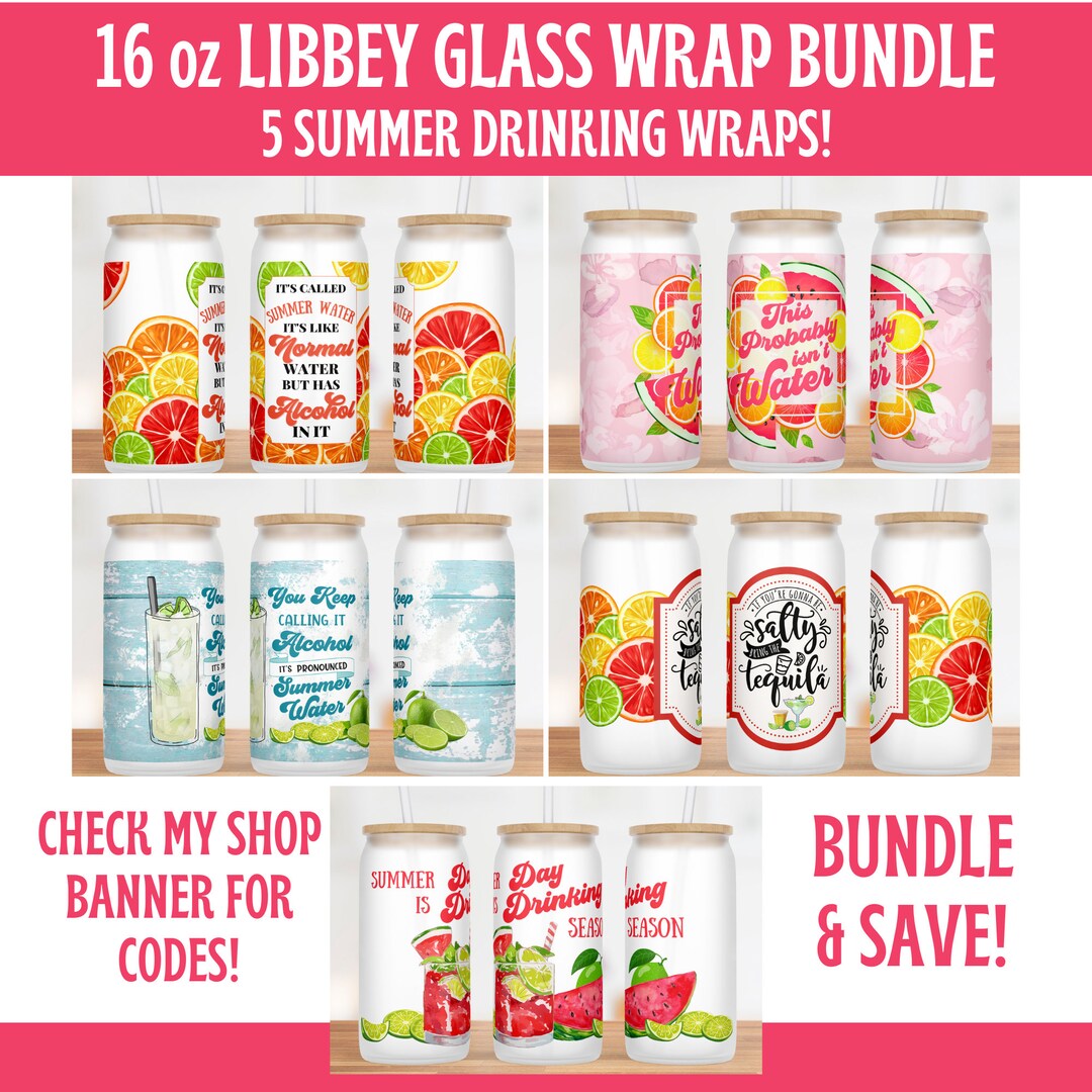 16 Oz Libbey Wrap Bundle, Glass Can Tumbler Libby Bring the Tequila ...