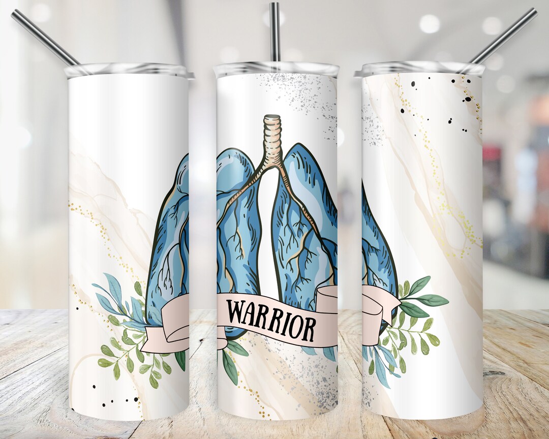 Lung Cancer Tumbler Wrap, Cancer Warrior PNG, 20 Oz Skinny Sublimation ...