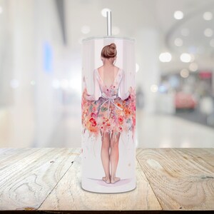 Prima Ballerina Tumbler Wrap Watercolor Floral Ballet Cup - Etsy