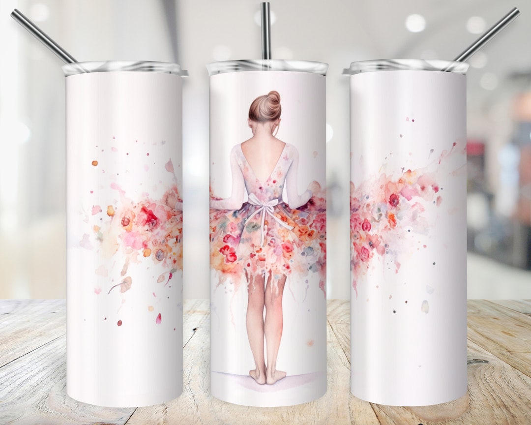 Prima Ballerina Tumbler Wrap Watercolor Floral Ballet Cup - Etsy