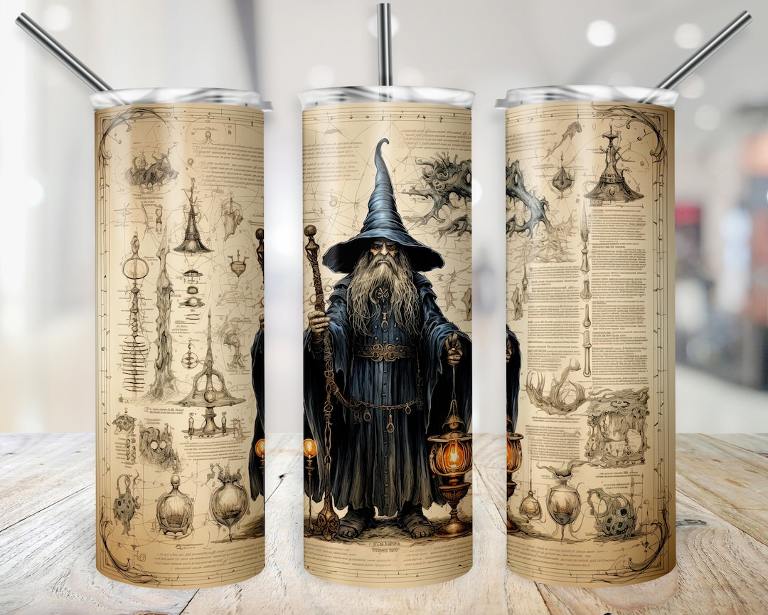 Wizard Tumbler Wrap, Sorcerer Cup Design PNG, Spellcasting 20 Oz Skinny ...