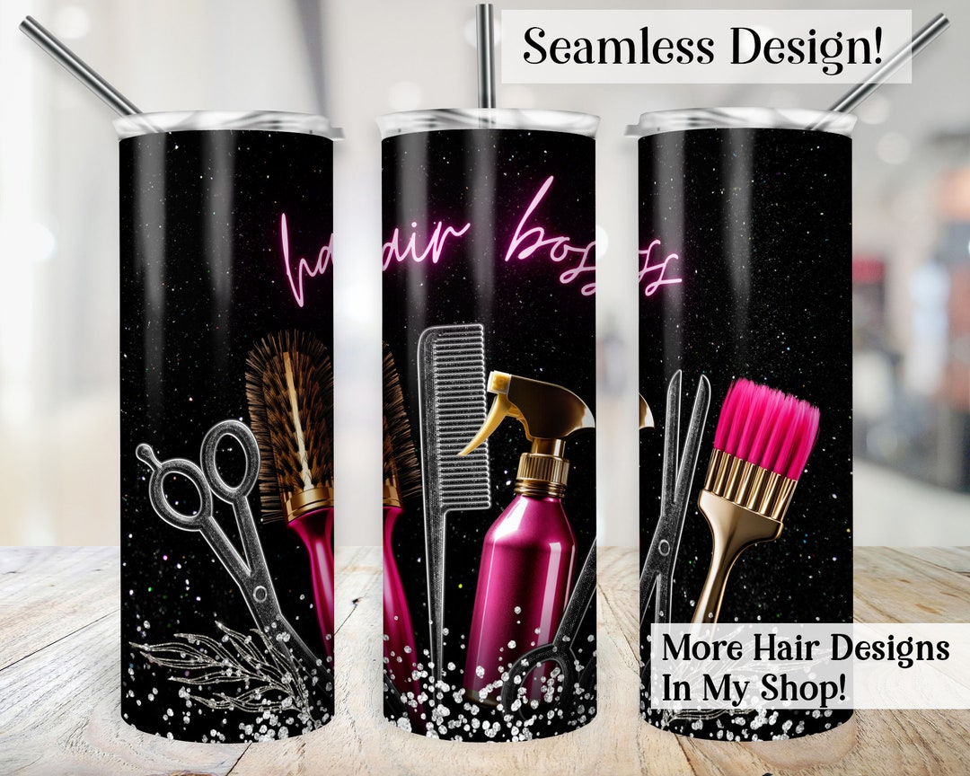 Hair Stylist Tumbler Wrap, SEAMLESS 20oz Hair Boss Cup Transfer, Blingy ...