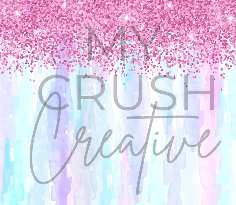 Glitter Watercolor Tumbler Wrap Pastel Rainbow Glittery Drip - Etsy
