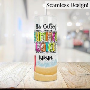 Funny Alcohol Tumbler Wrap, SEAMLESS 20oz Summer Water Cup Transfer ...