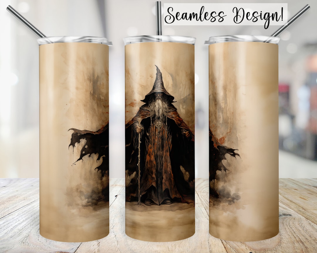 Wizard Tumbler Wrap, 20oz SEAMLESS Sorcerer Cup Transfer PNG ...