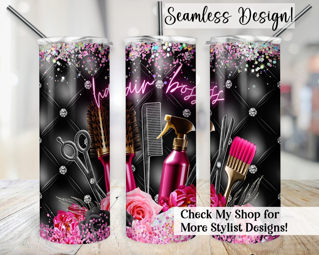 Hair Stylist Tumbler Wrap, SEAMLESS 20oz Hair Boss Cup Transfer, Bling ...