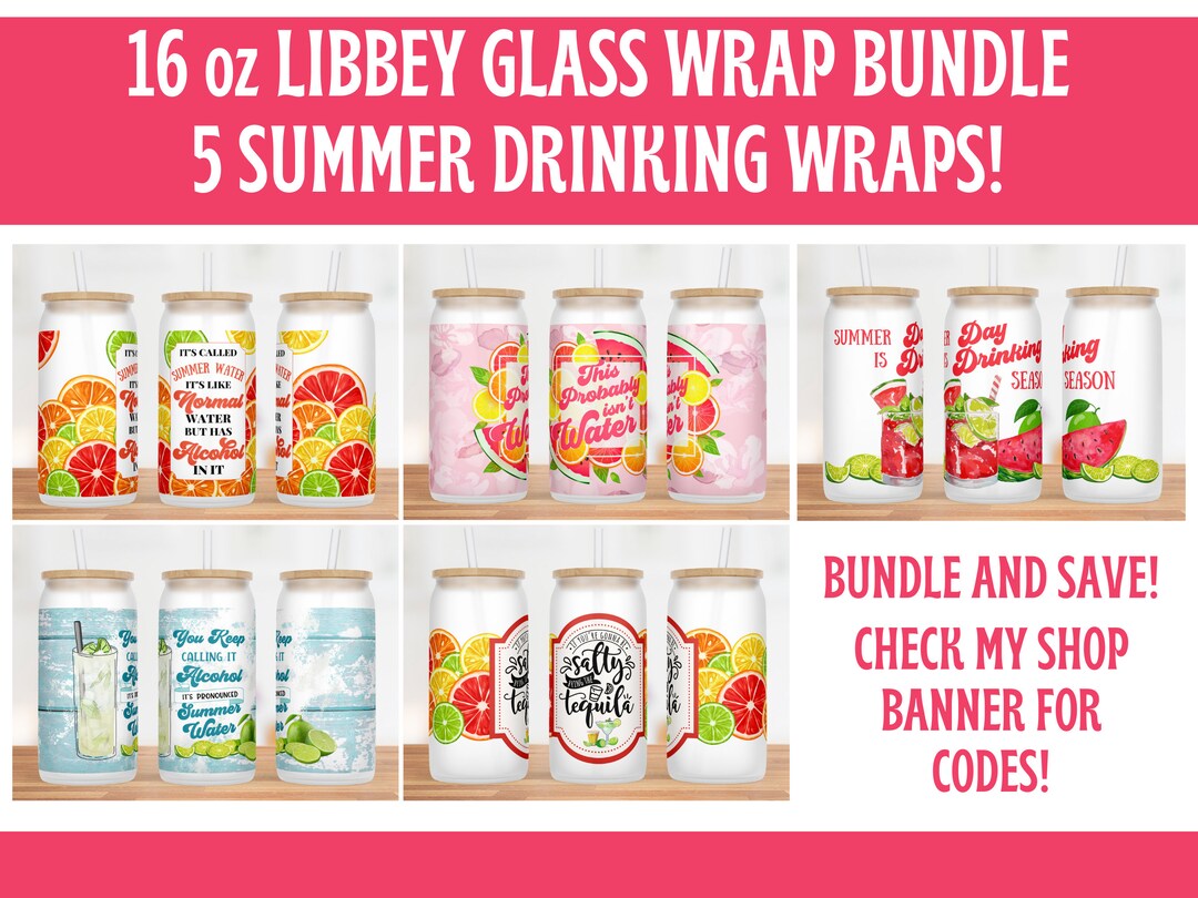 16 Oz Libbey Wrap Bundle, Glass Can Tumbler Libby Bring the Tequila ...