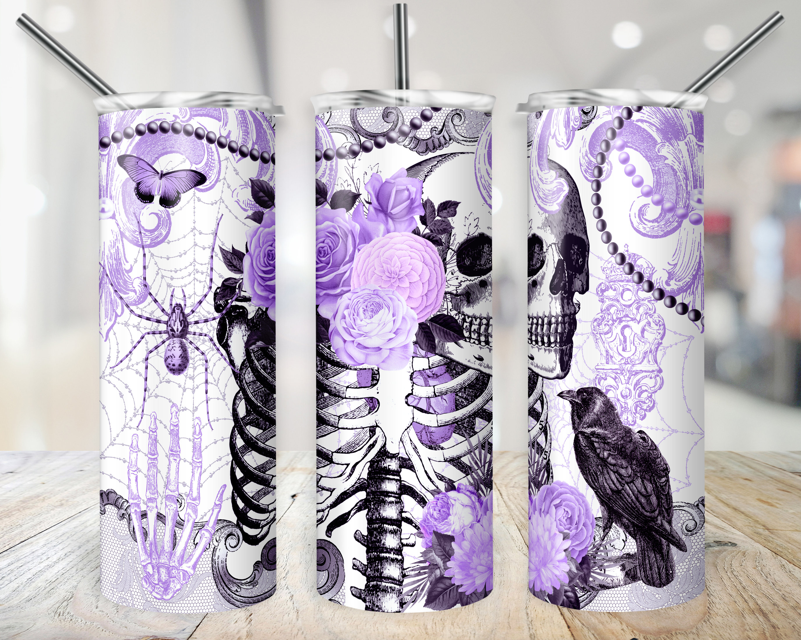Purple Gothic Tumbler Wrap Halloween Tumbler Pastel Goth - Etsy