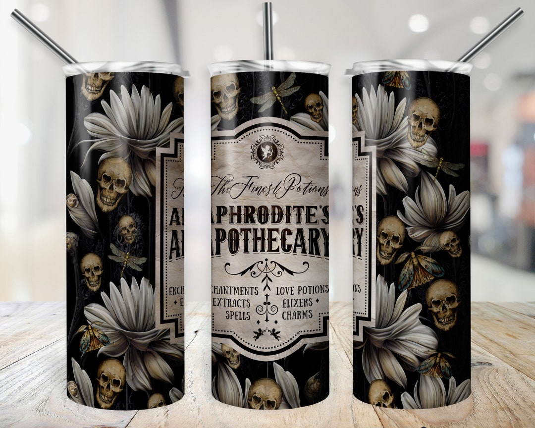 Gothic Tumbler Wrap, Apothecary Label PNG, Gothic Love Potion Cup Wrap ...