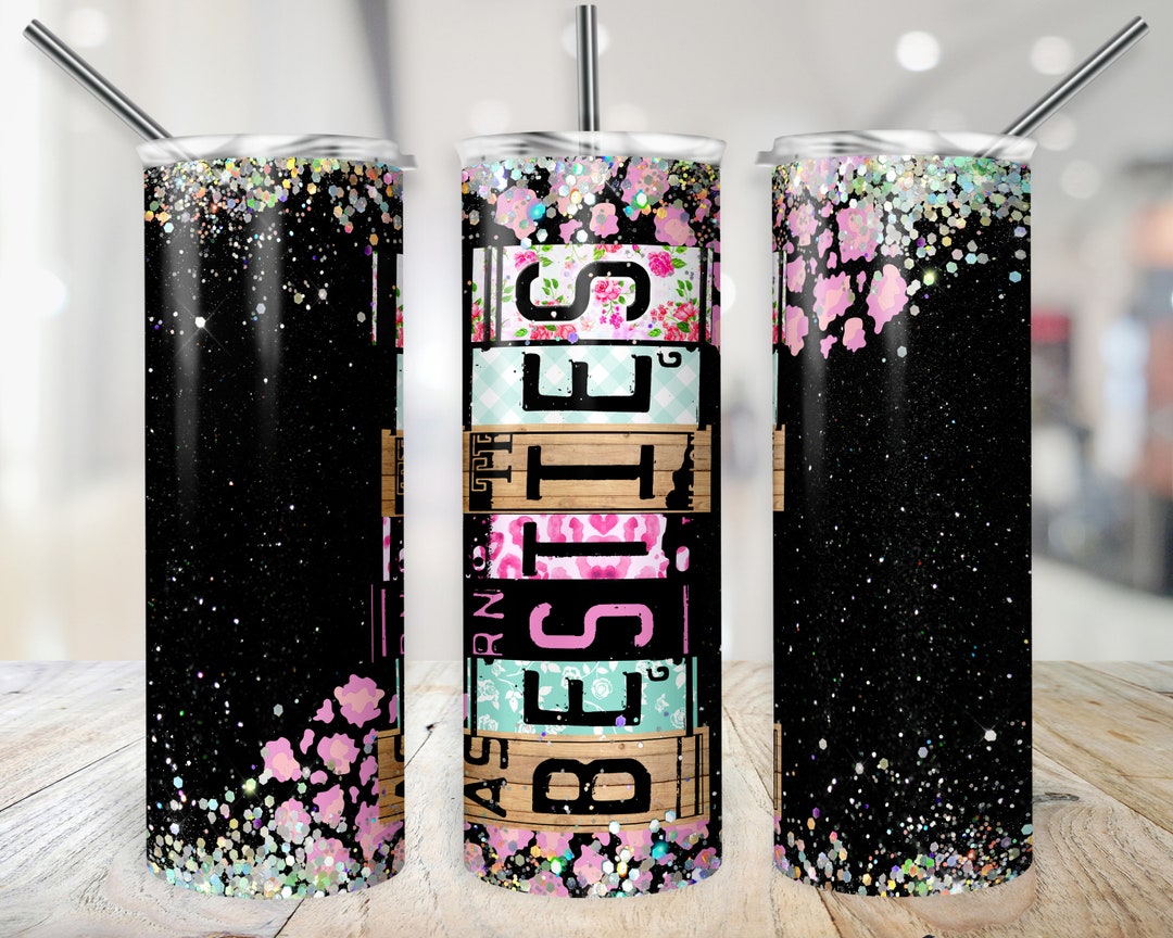 Besties Tumbler Wrap Best Friends Cup Wrap License Plate - Etsy