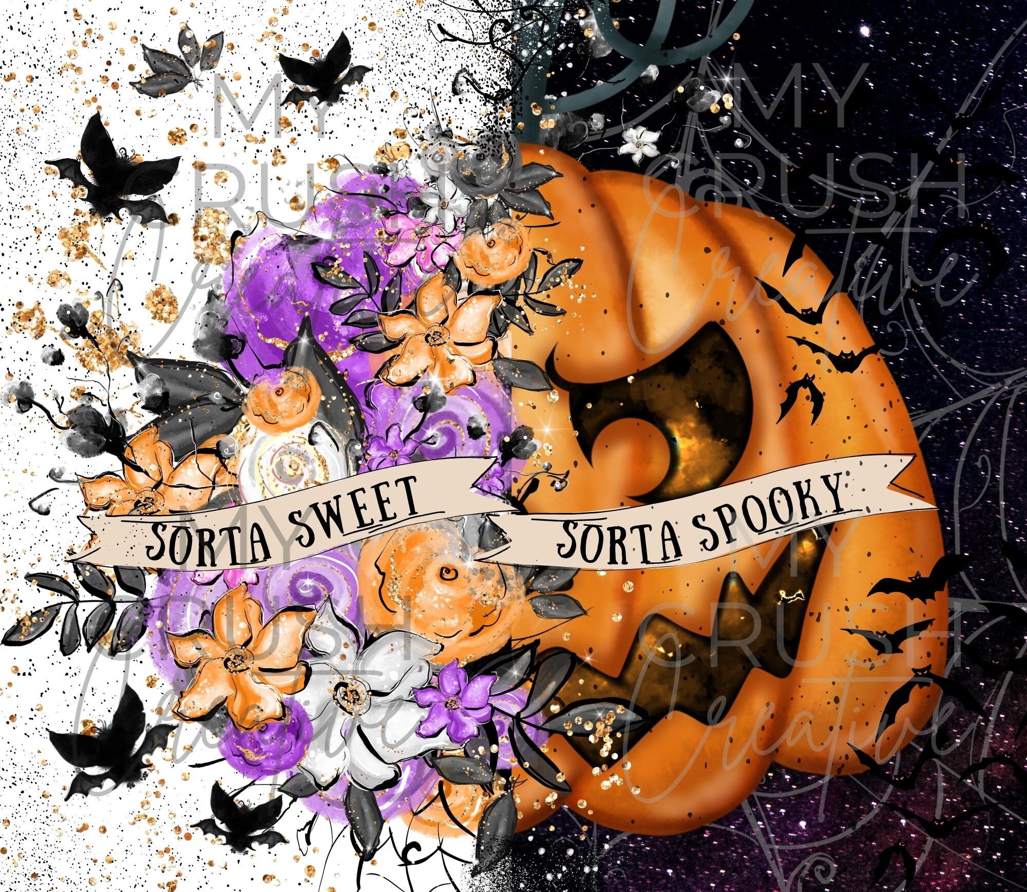 Sorta Sweet Sorta Spooky Halloween Tumbler 20 Oz Sublimation - Etsy