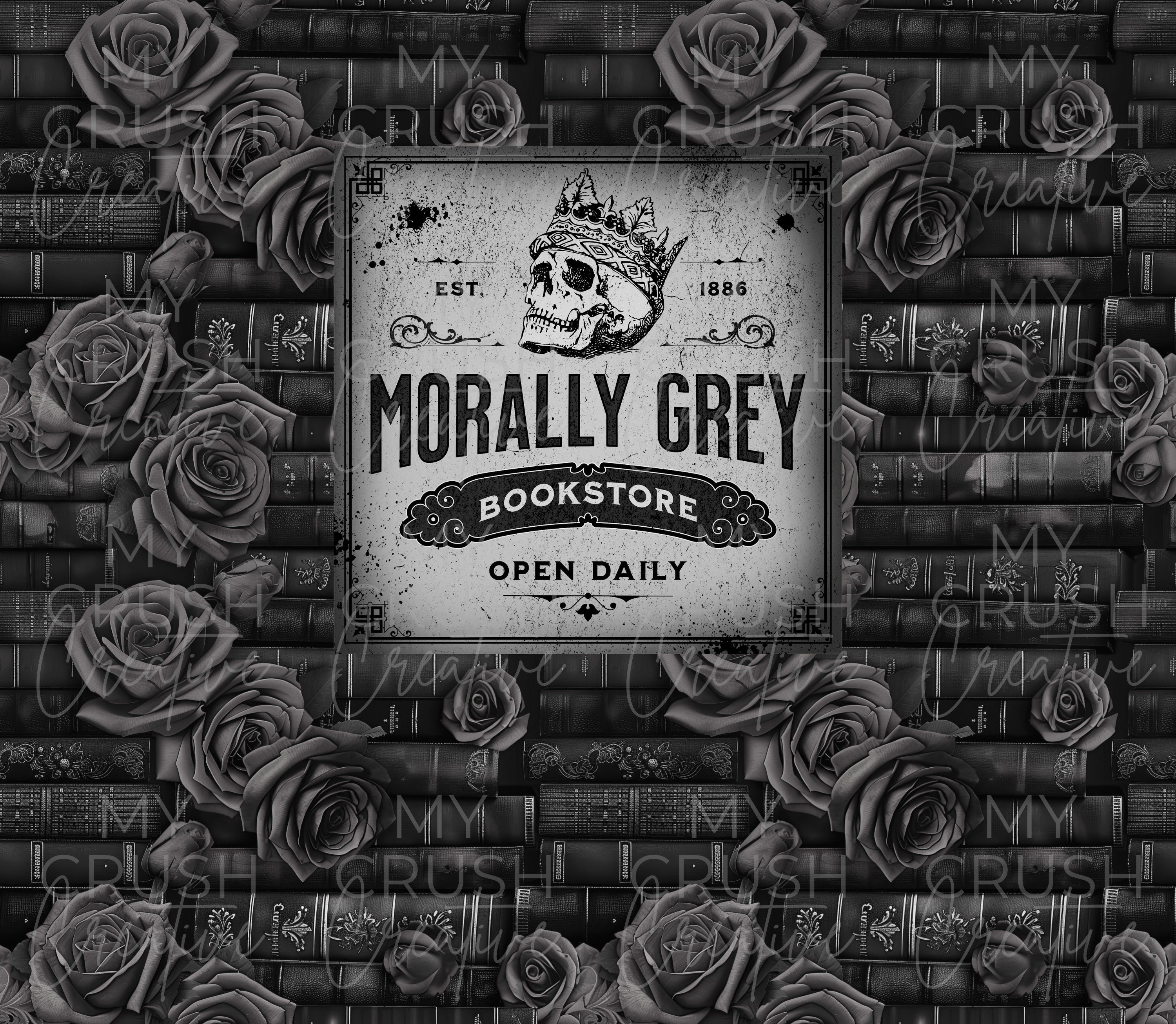 Morally Grey Tumbler Wrap, SEAMLESS 20oz Funny Bookish Cup Transfer ...