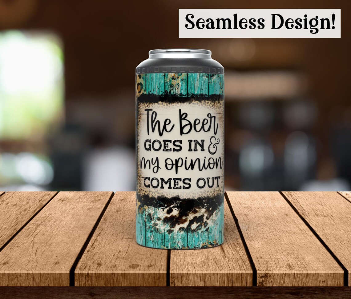 Sarcastic Beer 4 in 1 Can Chiller Wrap, Drinking Sublimation Design ...