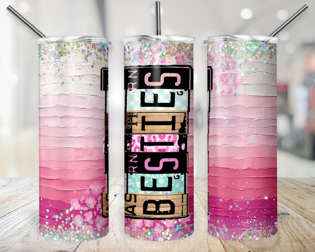 Besties Tumbler Wrap Best Friends Cup Wrap License Plate - Etsy