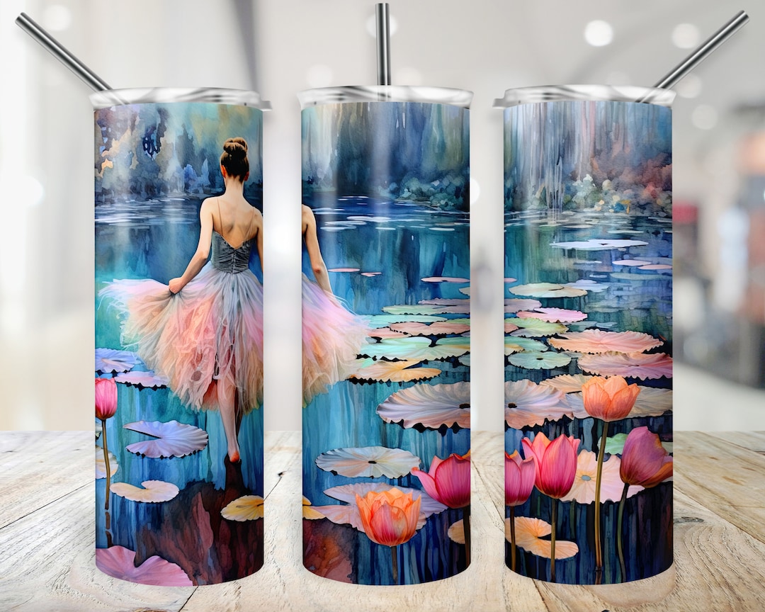 Prima Ballerina Tumbler Wrap, Watercolor Ballet Cup, Ballet Dancer Tutu ...