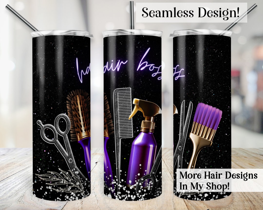 Hair Stylist Tumbler Wrap, SEAMLESS 20oz Hair Boss Cup Transfer, Blingy ...