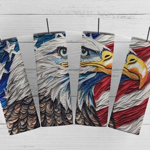 Bald Eagle Tumbler Wrap Paper Quill American Flag PNG, Memorial Day ...