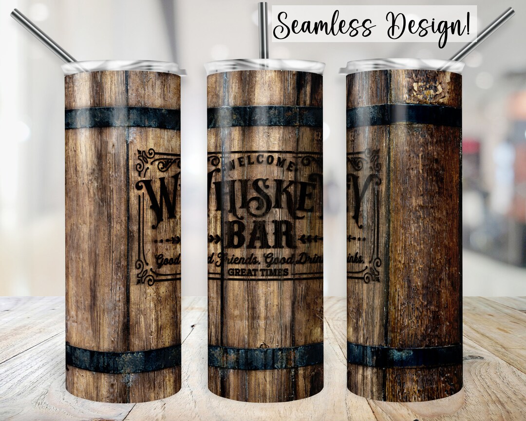 Whiskey Tumbler Wrap, SEAMLESS Whiskey Barrel Cup Transfer, Pyrography ...