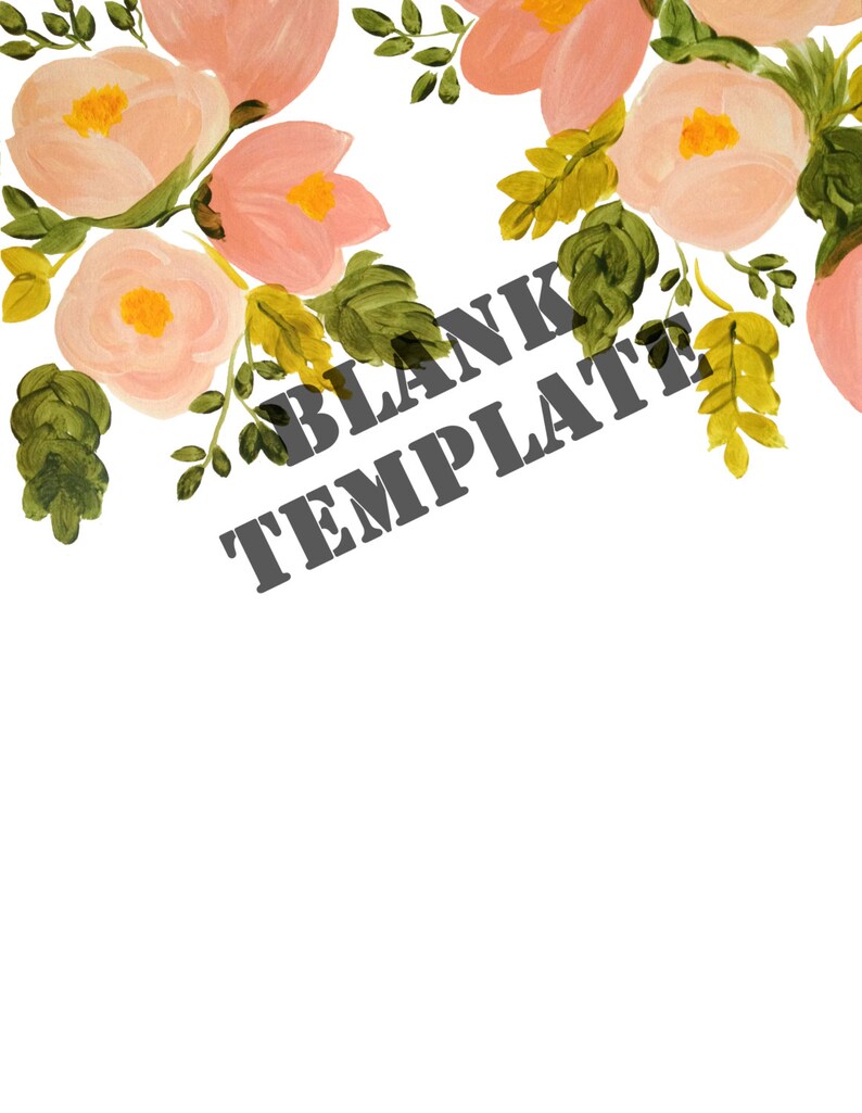 Pink Floral Template - Etsy