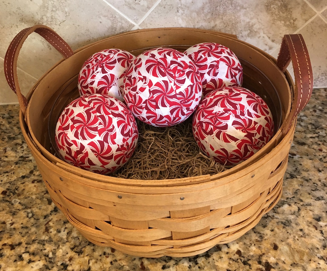 Rag Ball Bowl Fillers, Peppermint Fabric Bowl Fillers, Peppermint Candy ...